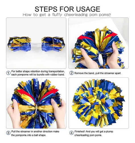 Para H 4 Pompones Metálicos Mejorados De 12 Pulgadas, . | MercadoLibre