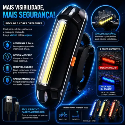 Kit 2 Farol Sinalisador Led Lanterna Bike Traseira Bicicleta | MercadoLivre
