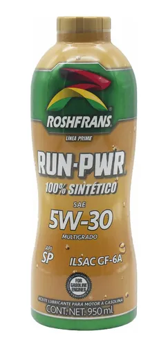 Aceite De Motor 100% Sintético Roshfrans Run-pwr 5w30 950 Ml | Envío gratis Aceite De Motor 100% Sintético Roshfrans Run-pwr 5w30 950 Ml | Envío gratis