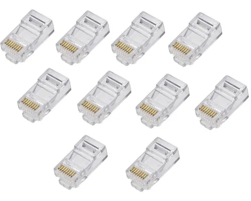 10un Conector Modular Rj45 Rj50 Macho 10 Vias | MercadoLivre