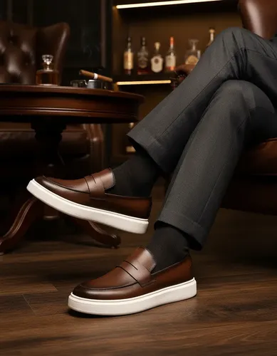 Sapato Loafer Masculino Mocassim Couro Casual Comfort Luxo | Frete grátis
