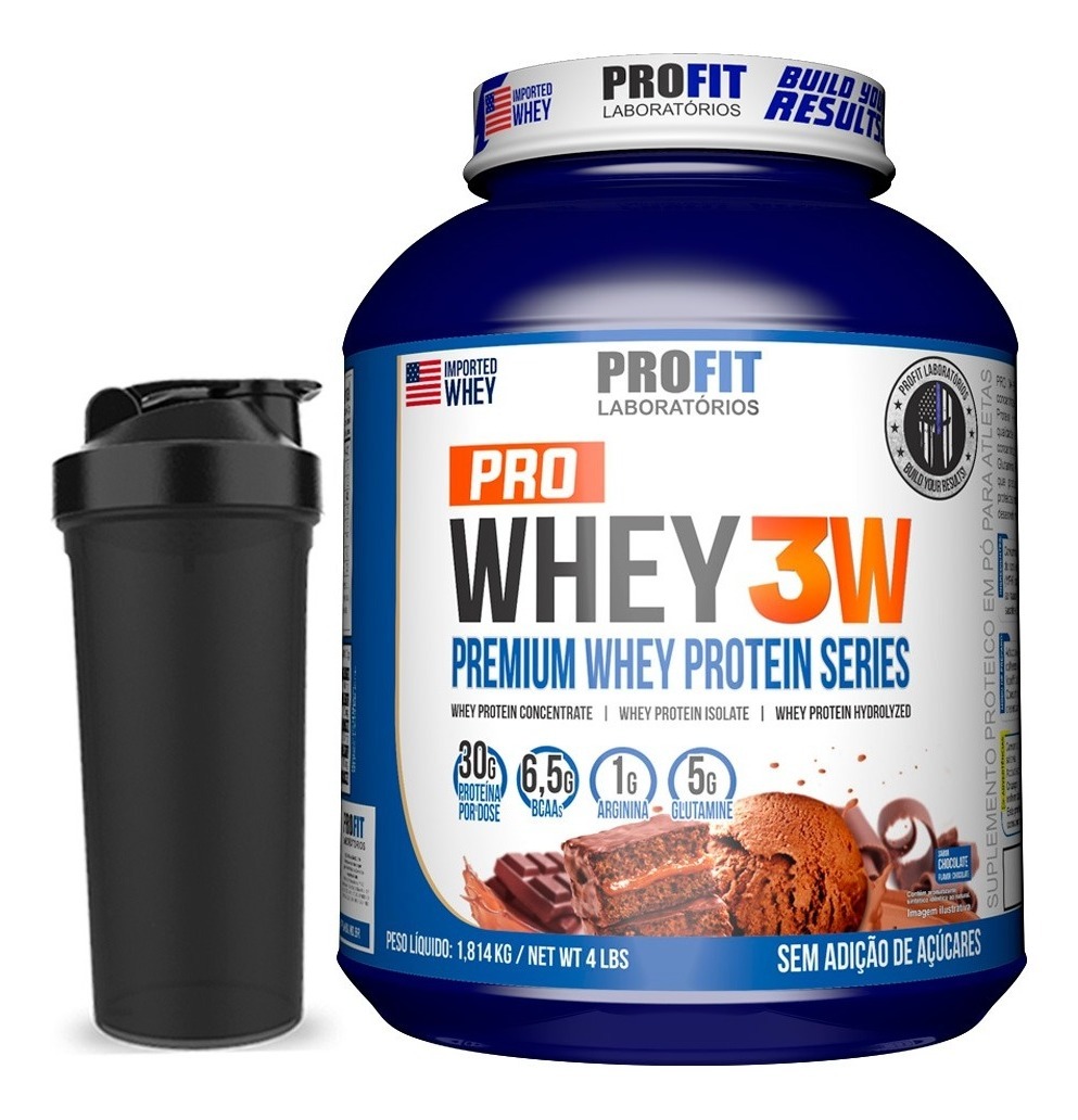 Whey Protein Isolado Concentrado 3w Premium 1 8kg Profit Frete Grátis