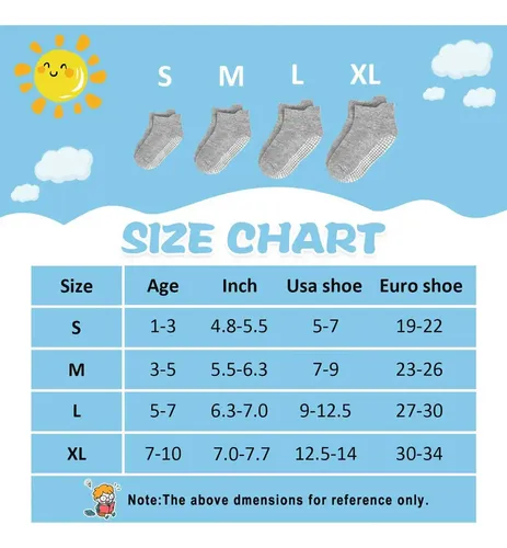 12 Pares De Calcetines Antideslizantes For Niños Y Niñas, Y | MercadoLibre