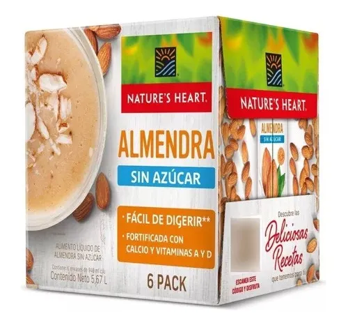 Bebida De Almendra Sin Azúcar Natures Heart 6 946 Ml Envío Gratis