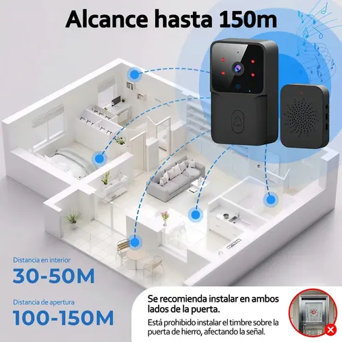 Timbre Inteligente Wifi Con Cámara Y Audio Bidireccional | Cuotas sin ...