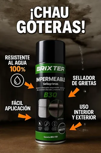 Membrana Sellador Impermeable Aerosol Blanco 500ml Brixter | MercadoLibre