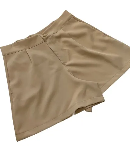Short Crep Sastrero Pinzado Tendencia Verano Mujer