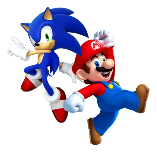 Vinil Decorativo Mario Sonic Best Friends