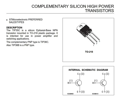 TIP36C Transistor Pinout, Explanation, Features, Technical
