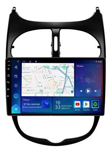 Multimidia 206 03/08 Adak 9p Octacore Carplay 6gb 128gb | Parcelamento sem juros