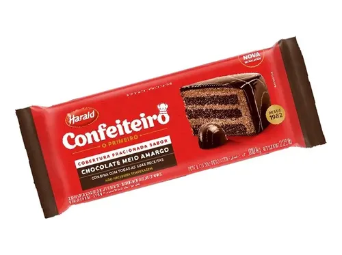2 Barras De Chocolate Meio Amargo Harald Confeiteiro - 1 Kg | MercadoLivre