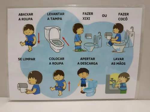 Lâminas De Auxílio Visual Rotina Do Banheiro - Autismo | MercadoLivre Lâminas De Auxílio Visual Rotina Do Banheiro - Autismo | MercadoLivre