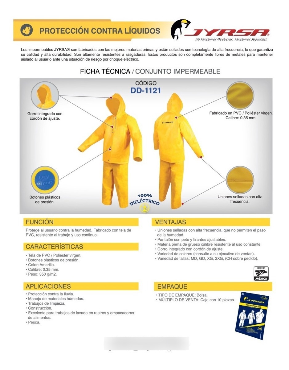 Juego Jyrsa Dd-1121 Impermeable De Pantalón Y Chamarra | Meses sin intereses