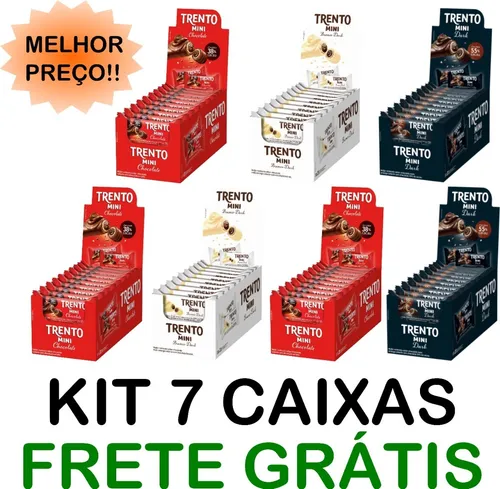 Kit 7 Caixas Chocolate Trento Mini C/ 20 Un Peccin - Atacado | Frete grátis Kit 7 Caixas Chocolate Trento Mini C/ 20 Un Peccin - Atacado | Frete grátis