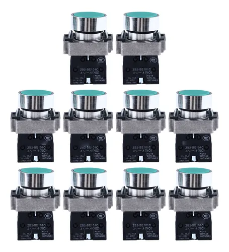 Botón Pulsador De 22 Mm, 10 Unidades, Tope De Arranque Con C | Envío gratis