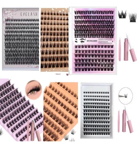 Kit De Pestañas Diy Cluster Eyelash Sintético Mink Mixto Meses Sin