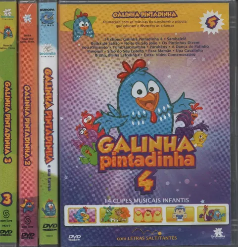 Dvd Galinha Pintadinha 1, 2, 3 E 4 | Frete grátis