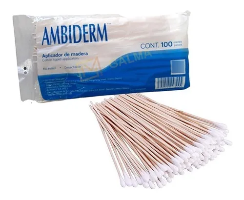 Aplicador De Madera Hisopo Con Algodón Ambiderm | MercadoLibre Aplicador De Madera Hisopo Con Algodón Ambiderm | MercadoLibre