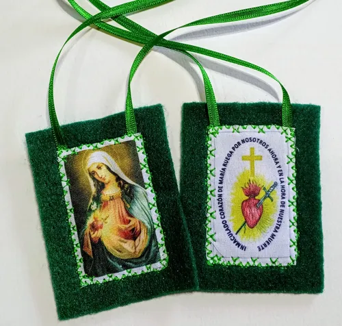 Escapulario Verde Del Inmaculado Corazón De María | MercadoLibre