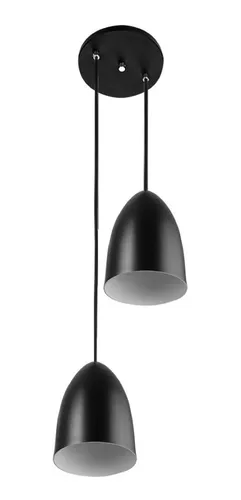 Pendente Cone Bala Sadan Aluminio Duplo Preto Pendente Cone Bala Sadan Aluminio Duplo Preto
