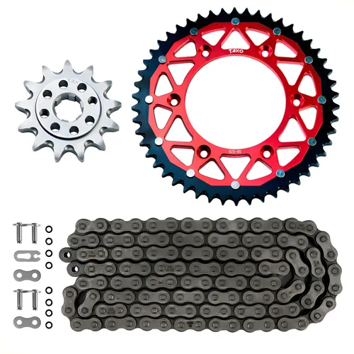 Kit Arrastre Sprockets Honda Crf 230 F 50 13 Con Oring Negro Rojo
