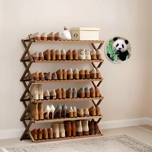 Almacenamiento Zapatos Zapateras 6 Piso Bamboo Organizador Color Madera ...