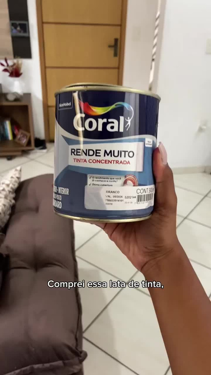 Tinta Acrílica Coral Rende Muito 3200ml Cromio Externo e interno ...