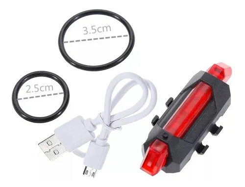 Luz trasera LED para bicicleta, recargable por USB, luz de señal LED, 5 ... Luz trasera LED para bicicleta, recargable por USB, luz de señal LED, 5 ...