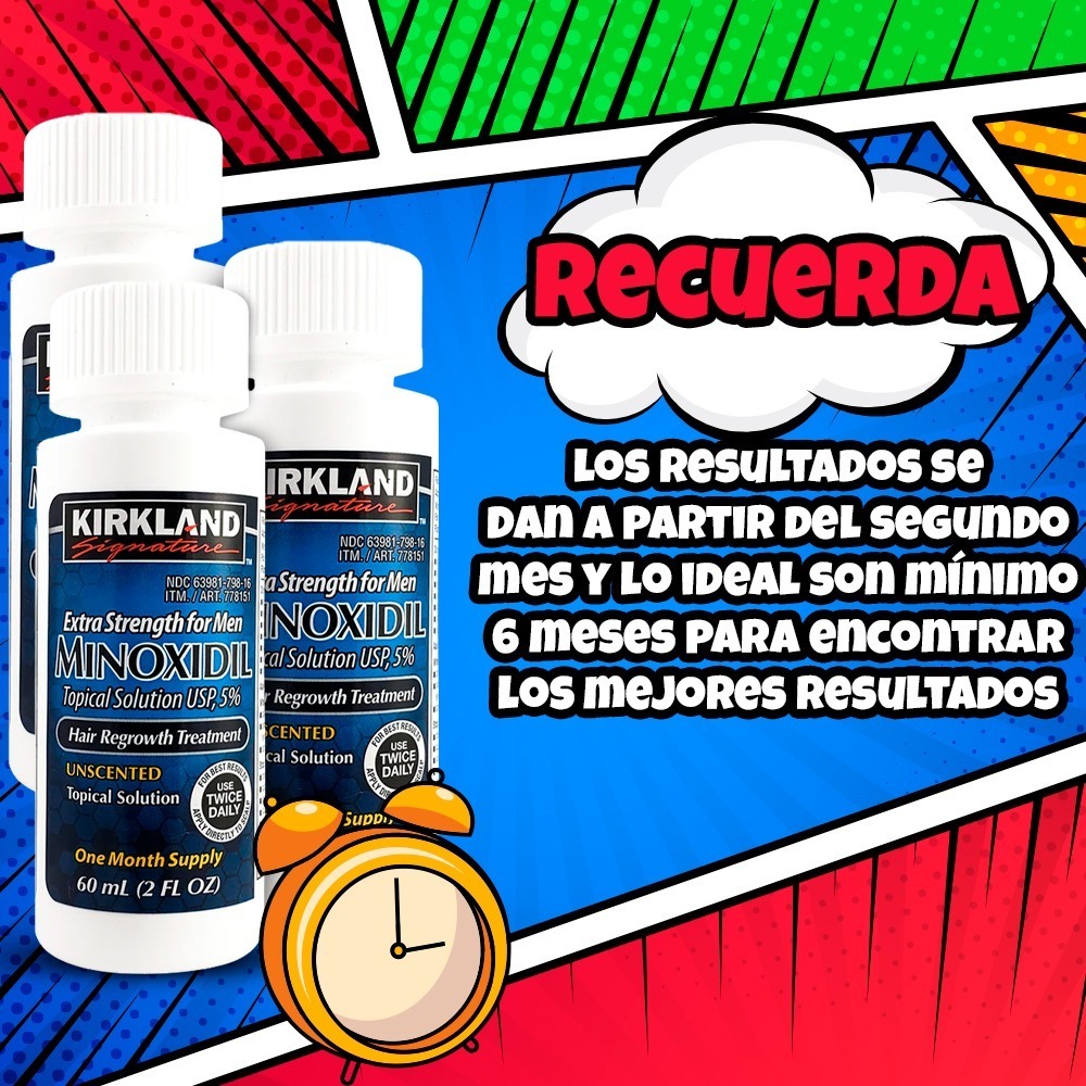 Minoxidil Kirkland 5 Solución Tópica 6 Meses Ml Envío Gratis