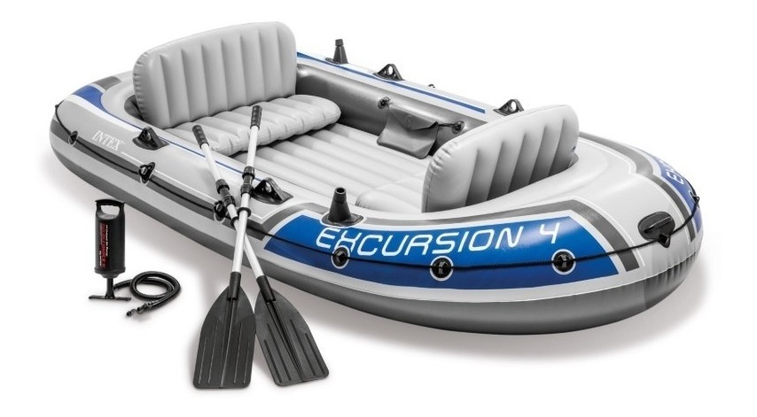 Bote Inflável Intex Excursion 4 Pessoas Remos Suporte Motor | Frete grátis Bote Inflável Intex Excursion 4 Pessoas Remos Suporte Motor | Frete grátis