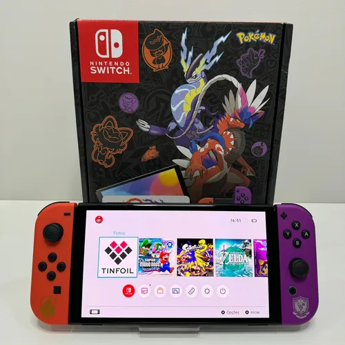 Nintendo Switch Desbloqueado Oled Edição Pokémon Scarlet Violet 128gb