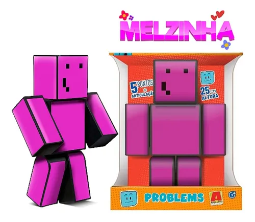 Boneco Minecraft Melzinha 25cm Youtuber Gamer Original Jogo
