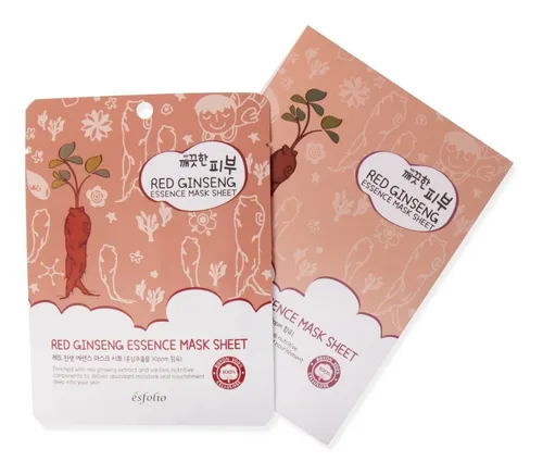 Mascarilla Coreana Aclarante De Ginseng Rojo K Beauty 10 Pz