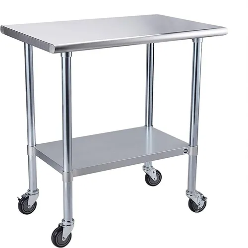 Mesa En Isla Con Ruedas Acero Inoxidable 80x60x90 Ferrinox Meses Sin Interés