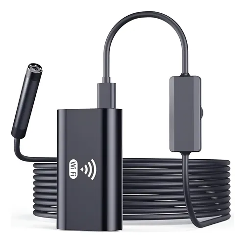 Câmera Espiã Endoscópica Wi-fi Android Iphone Cabo 1 Metro Preto | Parcelamento sem juros