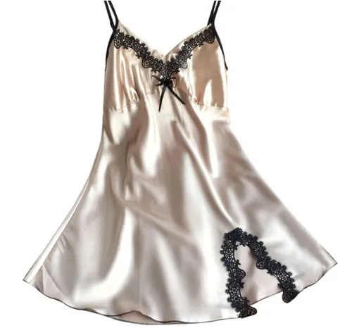 Camisola Sexy Em Cetim De Seda Nude Tamanho G L Parcelamento Sem