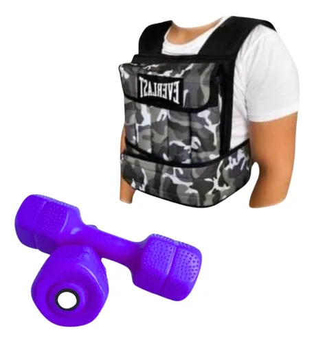 Chaleco 10 Kg + Mancuernas Pvc 3kg Para Ejercitarse | Cuotas sin interés