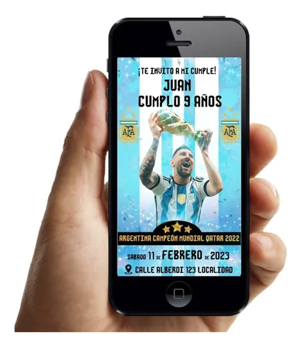 Invitación Digital Messi Campeón Mundial Argentina Qatar2022 en venta ... Invitación Digital Messi Campeón Mundial Argentina Qatar2022 en venta ...