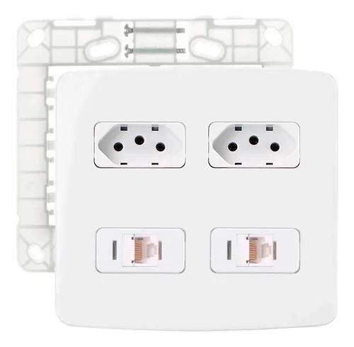 Conjunto 2 Tomadas 10a + 2 Tomadas Rede Rj45 Margirius B3 | MercadoLivre Conjunto 2 Tomadas 10a + 2 Tomadas Rede Rj45 Margirius B3 | MercadoLivre