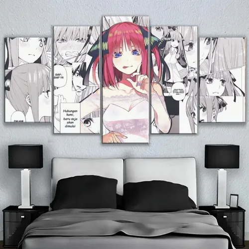 5 Cuadros Nino Nakano Quintillizas Manga Anime Sexy 150x84cm Meses