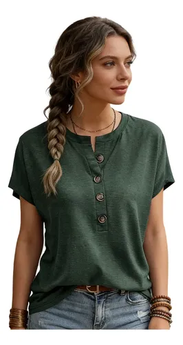 Blusas De Mujer Elegantes Top Moda Casual Manga Corta Dama | Meses sin ...