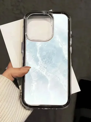 Funda Para iPhone 15, 14, 13, 12, 11, Con Diseño De Mármol Acuático ...