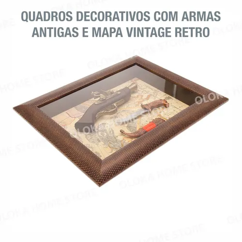 Quadro Retro Armas Antigas Decoração Garrucha Faca Mapa Old à venda em ... Quadro Retro Armas Antigas Decoração Garrucha Faca Mapa Old à venda em ...