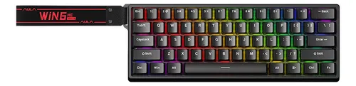 Teclado Magnético Aula Win60he Idioma Inglês US switch gray wood ...