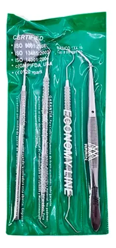 Kit Basico 1x4 Pinzas Espejo Explorador Cucharilla Arain | MercadoLibre