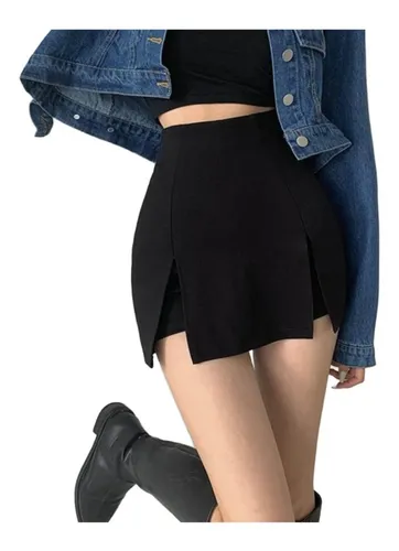Falda Short Minifalda Negra Moda Coreana 2 En 1 Moda Sexy En Venta En Chimalhuacán Estado De