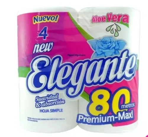 Papel Higiénico Elegante Hoja Simple 80 Mts X 40 Rollos En Venta En