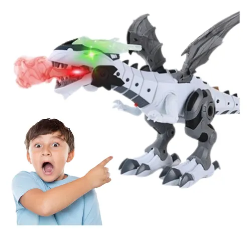 Dragão Dinossauro Robô Solta Fumaça Bate Asas Anda Luz Som Mercadolivre