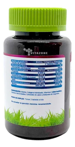 Biotina Colágeno Y Vitamina C 180 Tabletas Vidanat 4 Frasco En Venta
