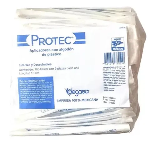 Hisopo Esteril Aplicador Con Algodon Protec 100 Paq Con 3 | Meses sin ... Hisopo Esteril Aplicador Con Algodon Protec 100 Paq Con 3 | Meses sin ...